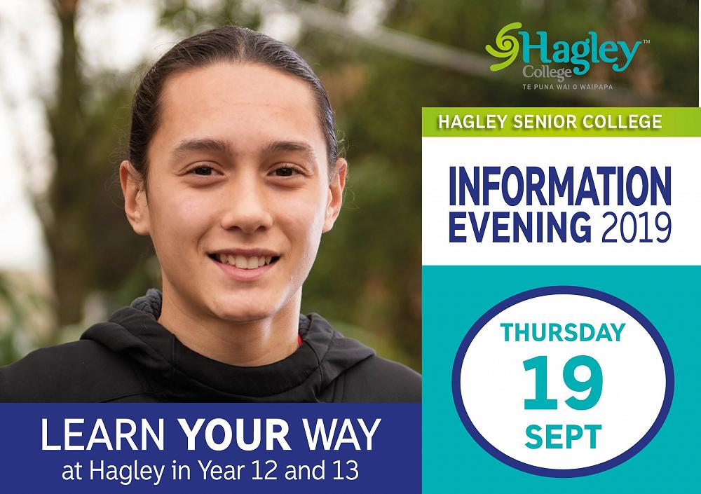 Senior College Information Evening — Hagley News, August 2019