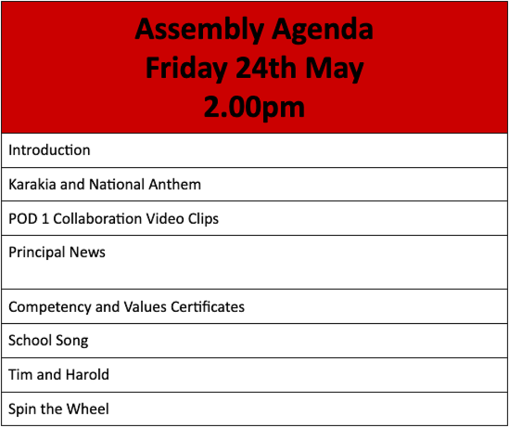 Assembly Agenda