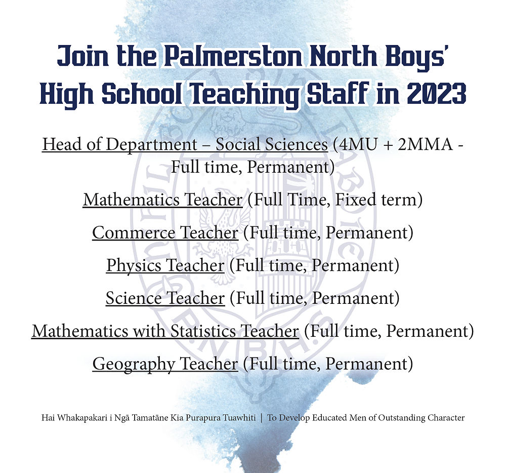 Teach at PNBHS in 2023!