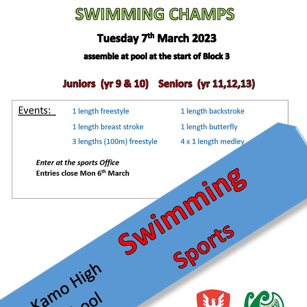 Kamo High School Swimming Champs