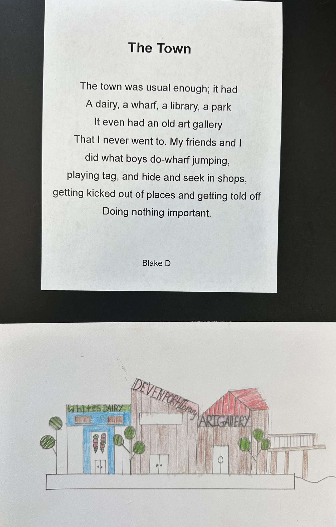 Last week Room 9 and 10 created poems based on James K Baxter's Memoir Poem