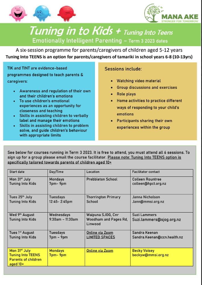 Tuning in to kids + Tuning into Teens — Kāwerongo/Newsletter - Term 3 ...