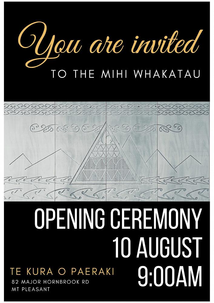 Mihi Whakatau - Grand Opening — Welcome to Term Three!