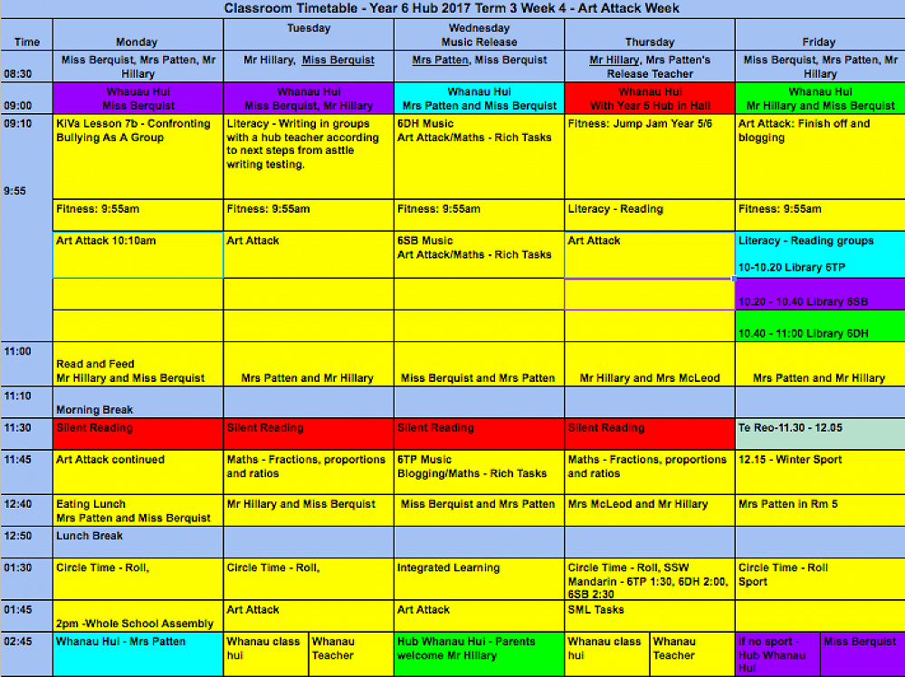 Year 6 Timetable — Year 6 Hub Blog