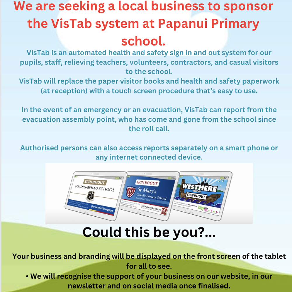 We are still on the look out for a sponsor for our electronic sign in ...