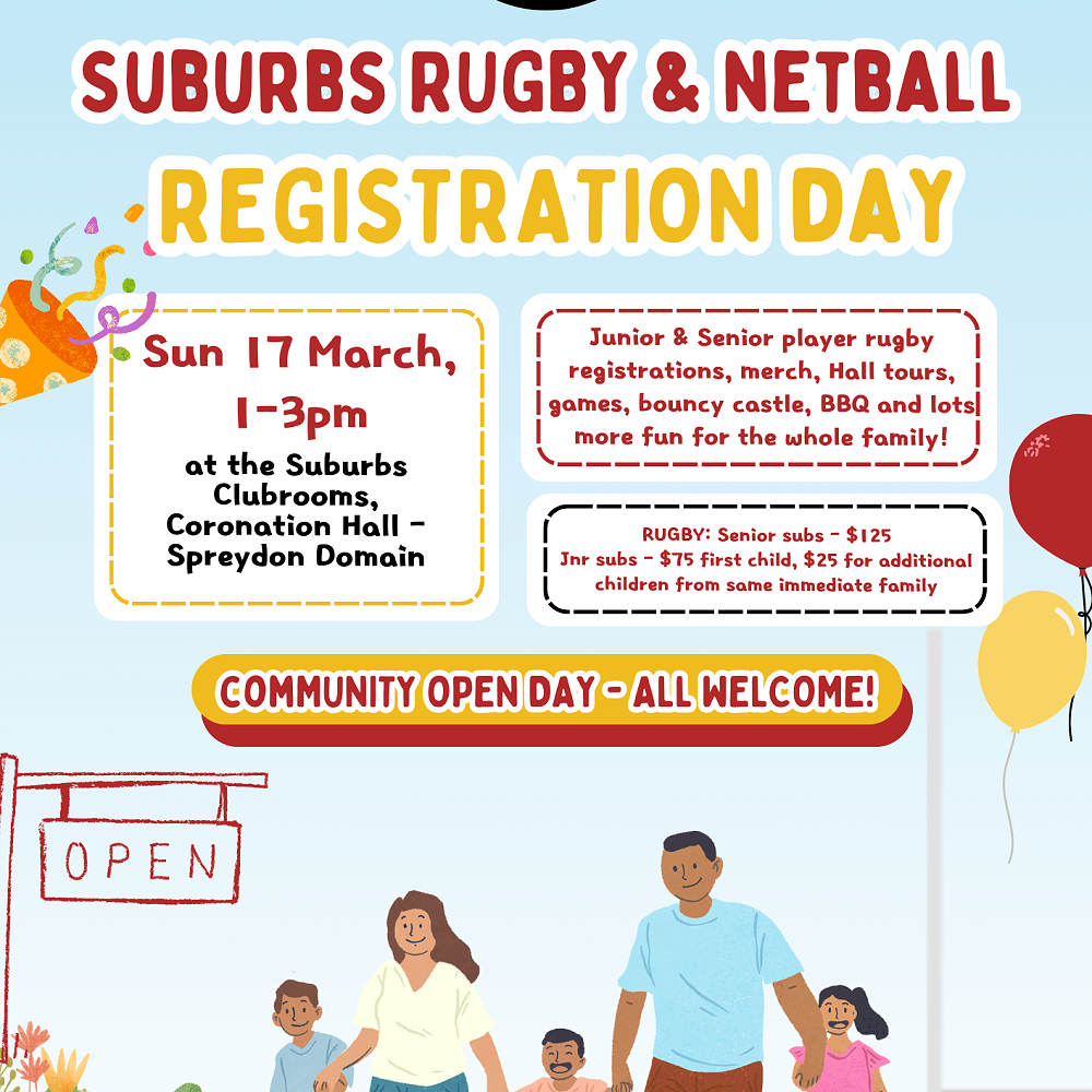 Suburbs Rugby & Netball Registration Day