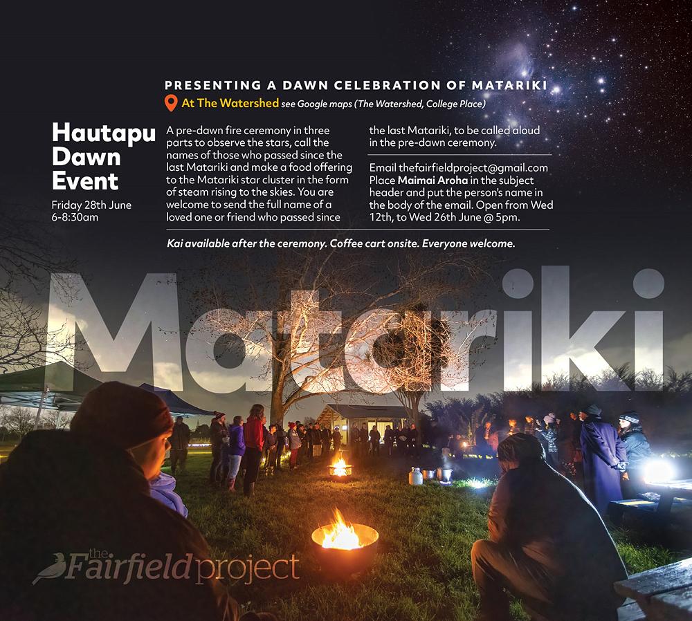 The Fairfield Project Matariki Event — Newsletter Week 8, Term 2, 2024