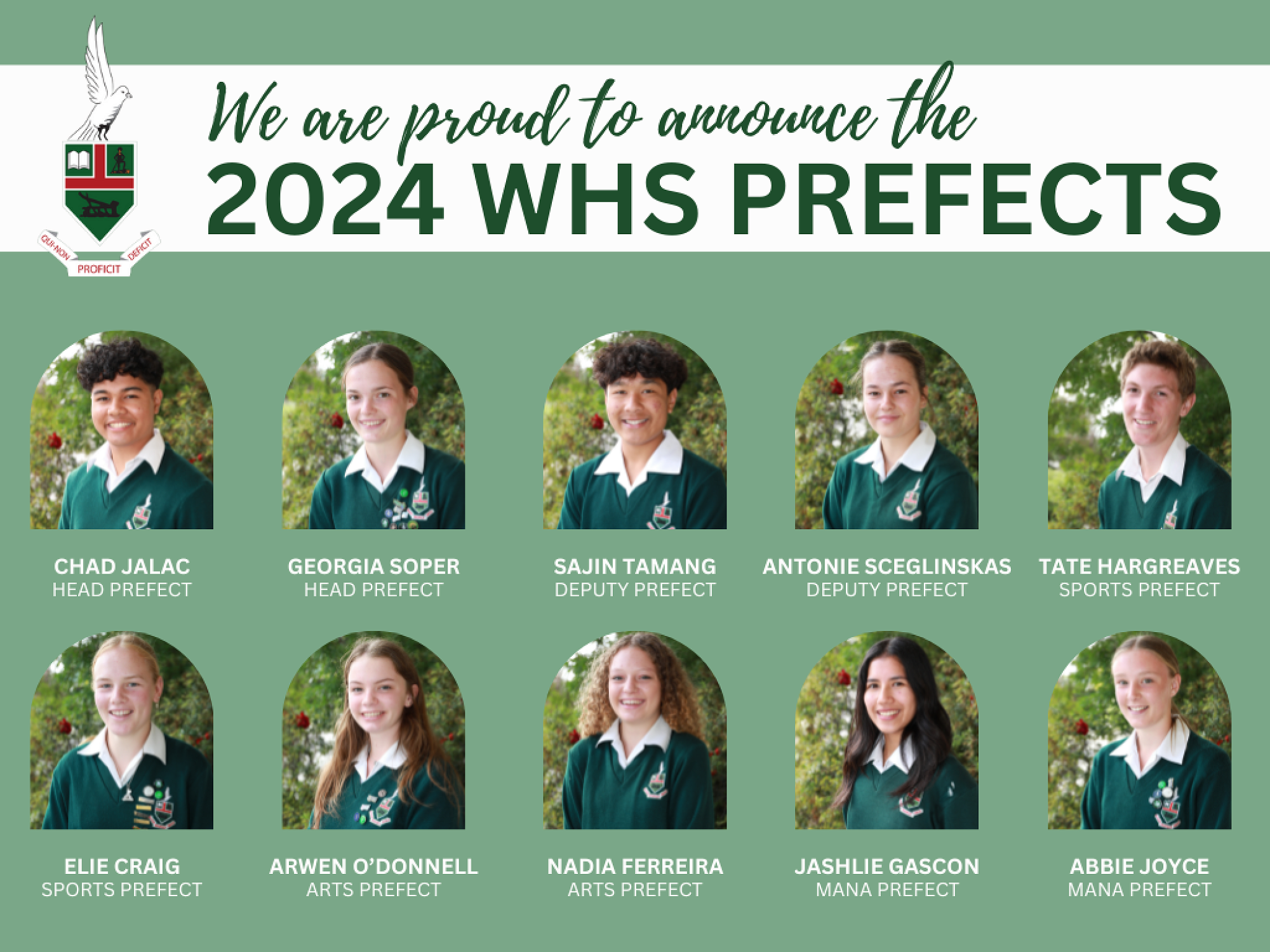 WAIMATE HIGH SCHOOL 2024 PREFECTS