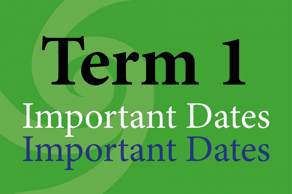 Important Term 1 Dates