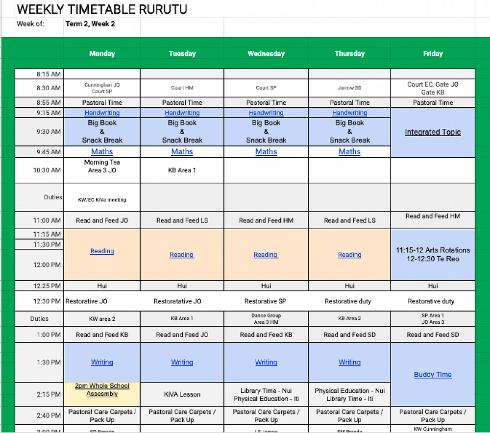 Week 2 Timetable and Notices