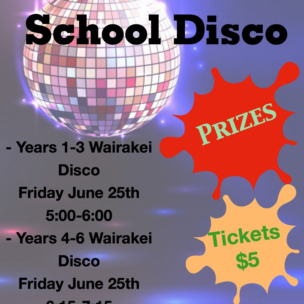 WAIRAKEI SCHOOL DISCO — Week 8 Term 2 Newsletter 2021