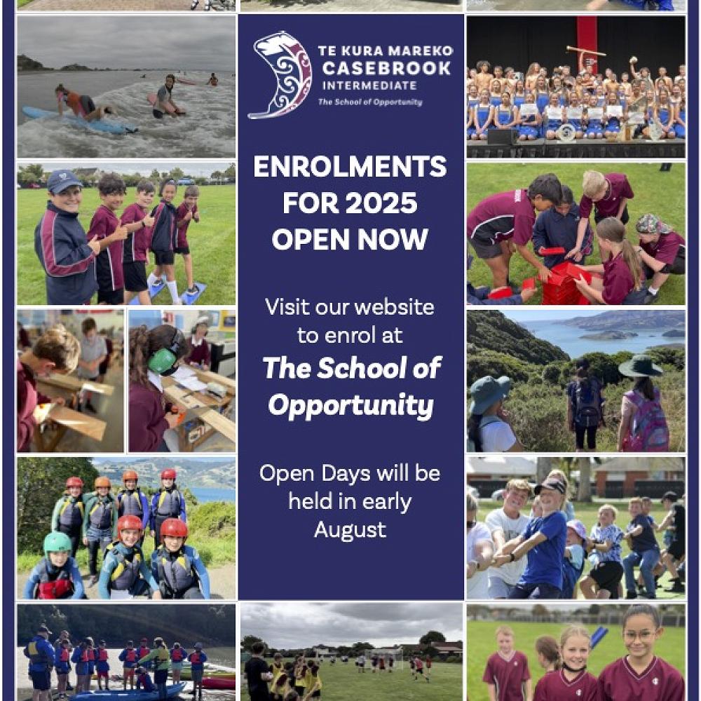 Casebrook Intermediate Enrolments Open Now for 2025