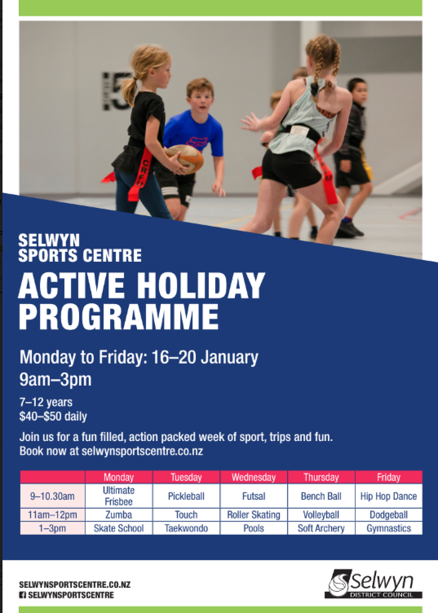 Selwyn Sports Centre - Holiday Programme