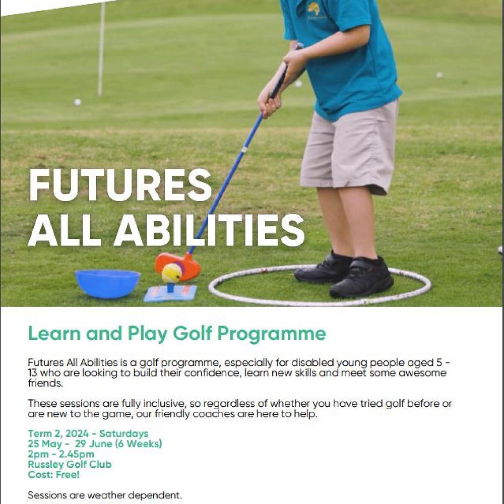Join our Free Golf Programme for Disabled Youth! Make friends, learn ...