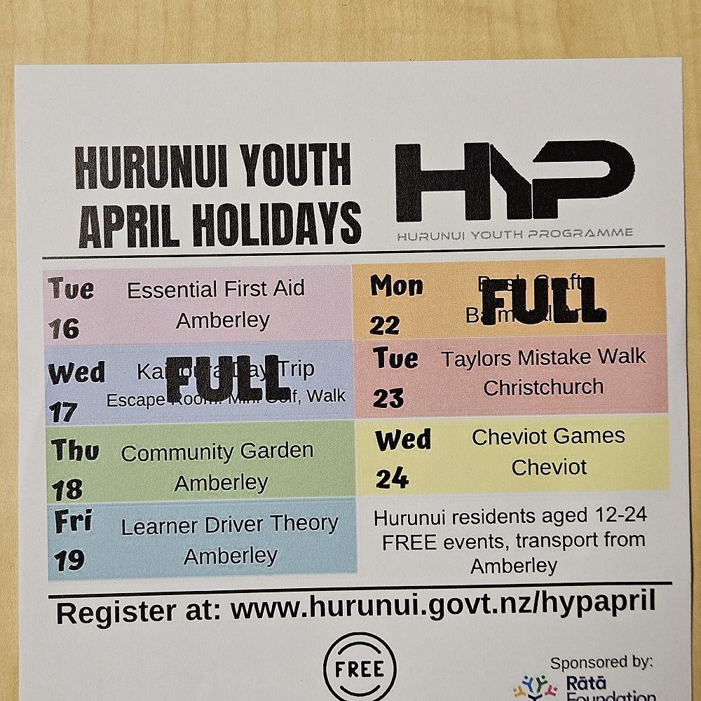 HYP holiday games in Cheviot