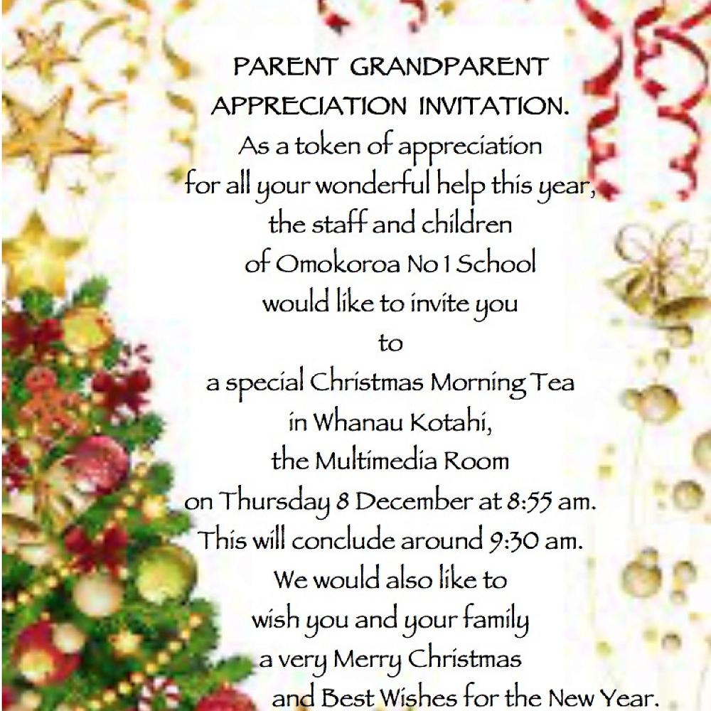PARENT & GRANDPARENT APPRECIATION INVITATION