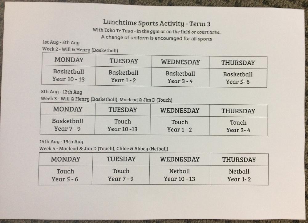 Lunchtime sport activity