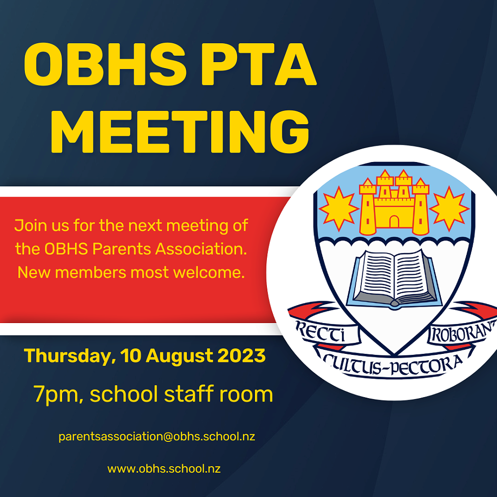 Upcoming PTA meeting — Newsletter - No 22 - 2023