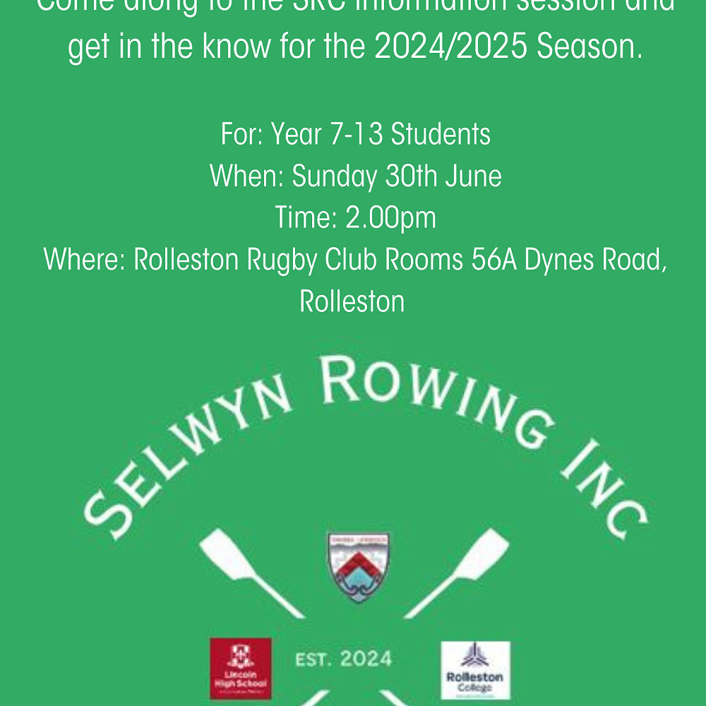 Open Invitation to our inaugural Selwyn Rowing Club Meeting - Sunday 30 ...