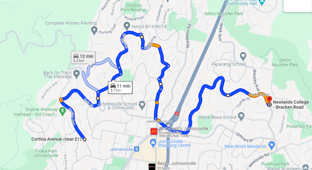 New Morning Bus Route
