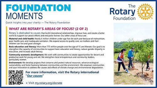 Foundation Moments: Rotary's areas of focus. — Rotary District 9560 ...