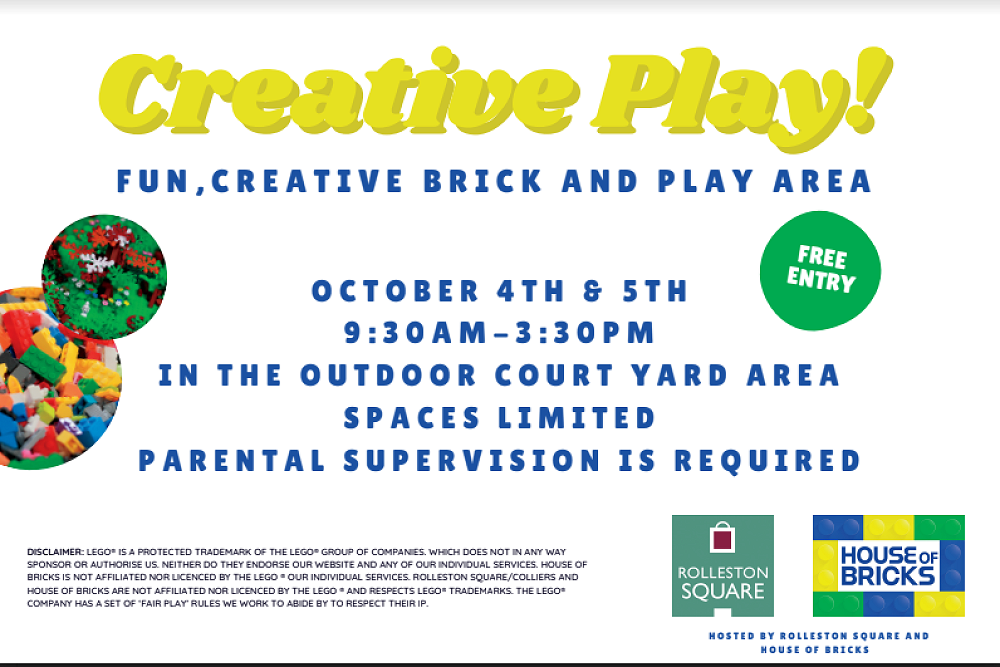 Creative Brick and Play events at Rolleston Square - 4/5 October