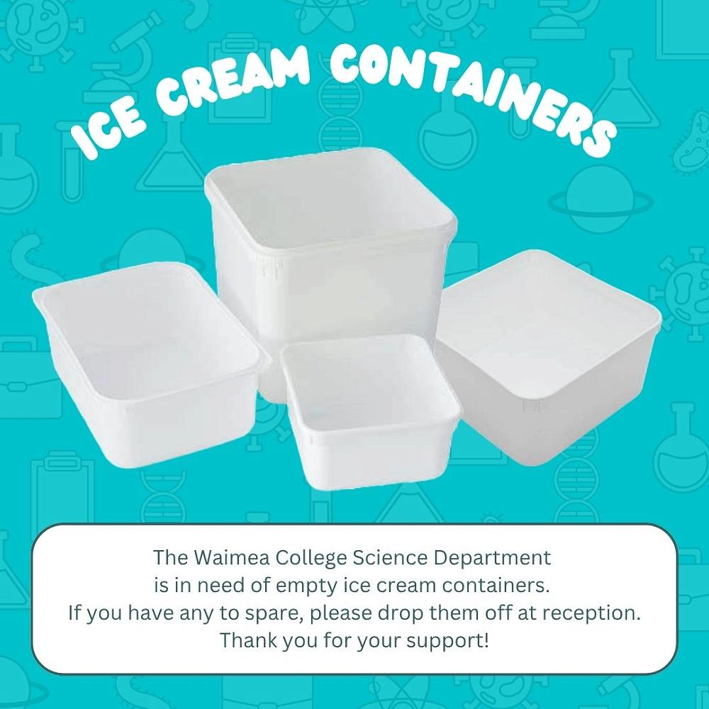 Ice Cream Containers Wanted! — Newsletter - May 2025