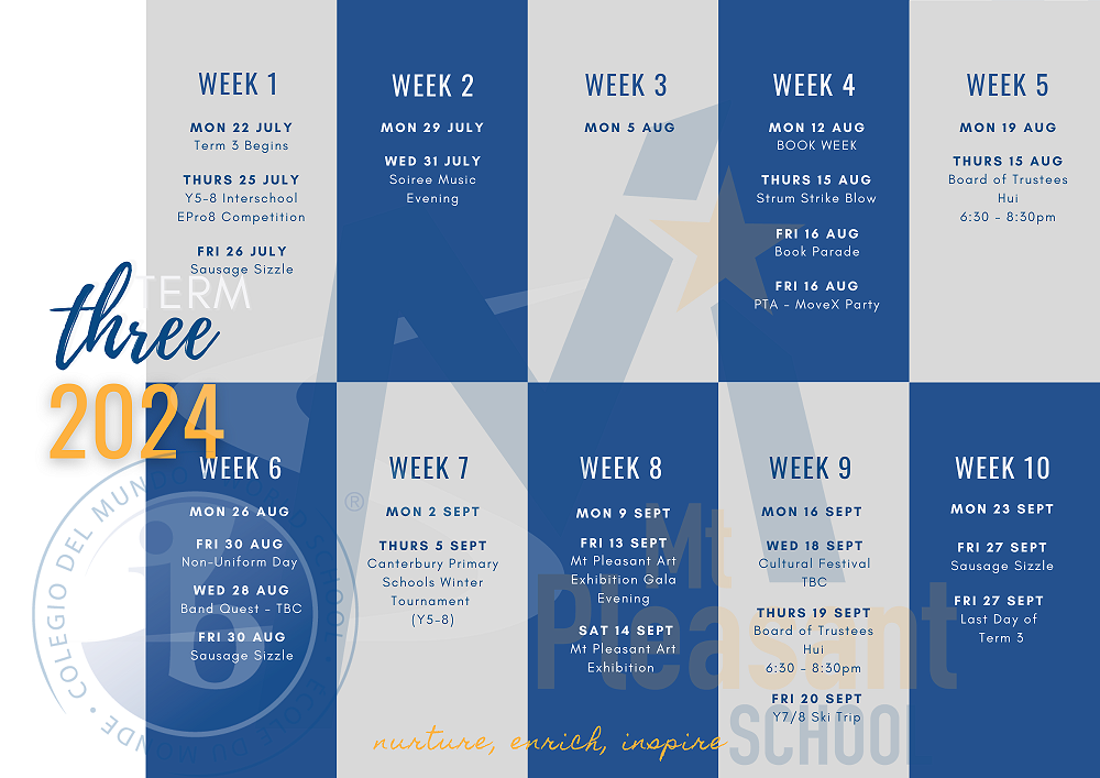 What's coming up in Term Three — Term Three Week Eight