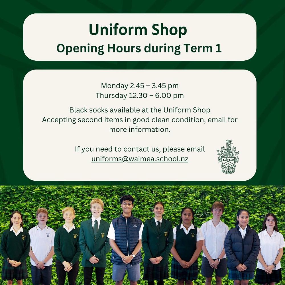 Uniform Shop Hours — Newsletter - February 2025