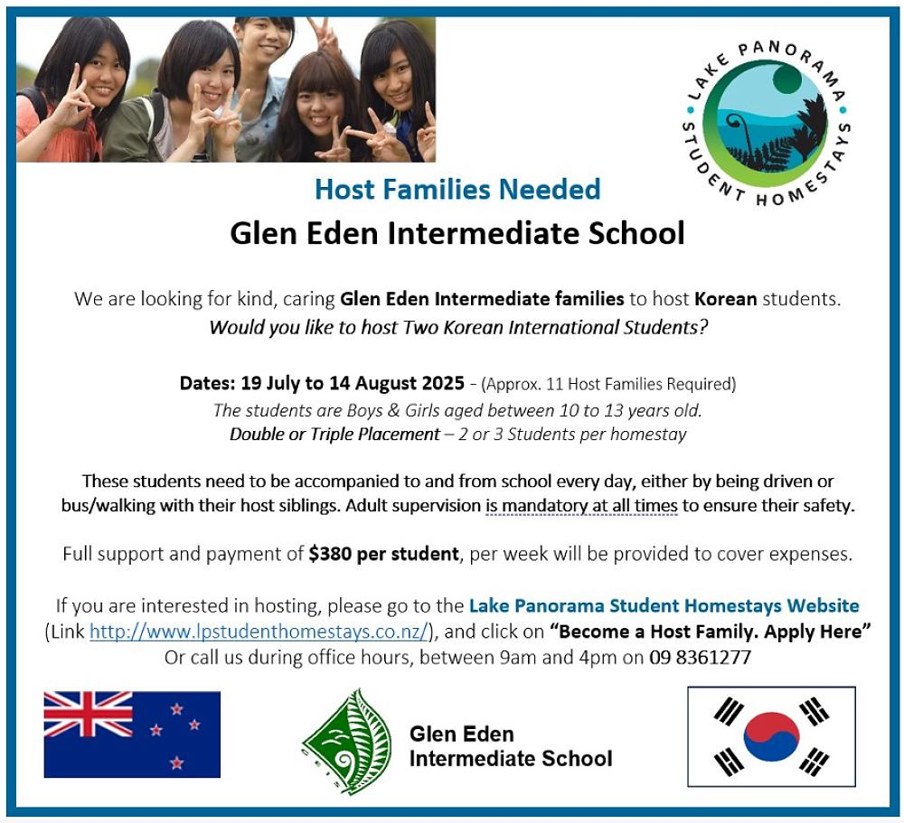 Host families needed — GEIS Newsletter | Issue 4 Week 10 | 27 June 2025