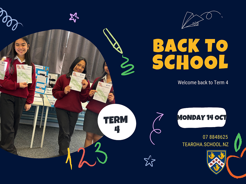 Week to Be, Week 1, Term 4 - Monday 14 October