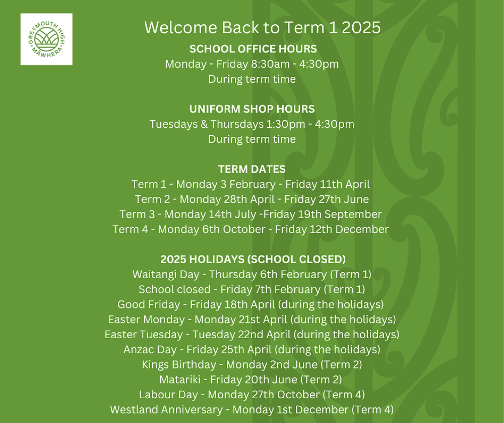 Welcome back - Term 1 2025