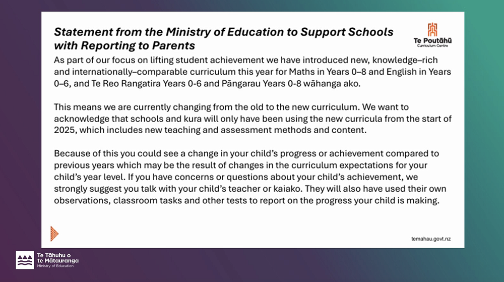 Reporting to Parents