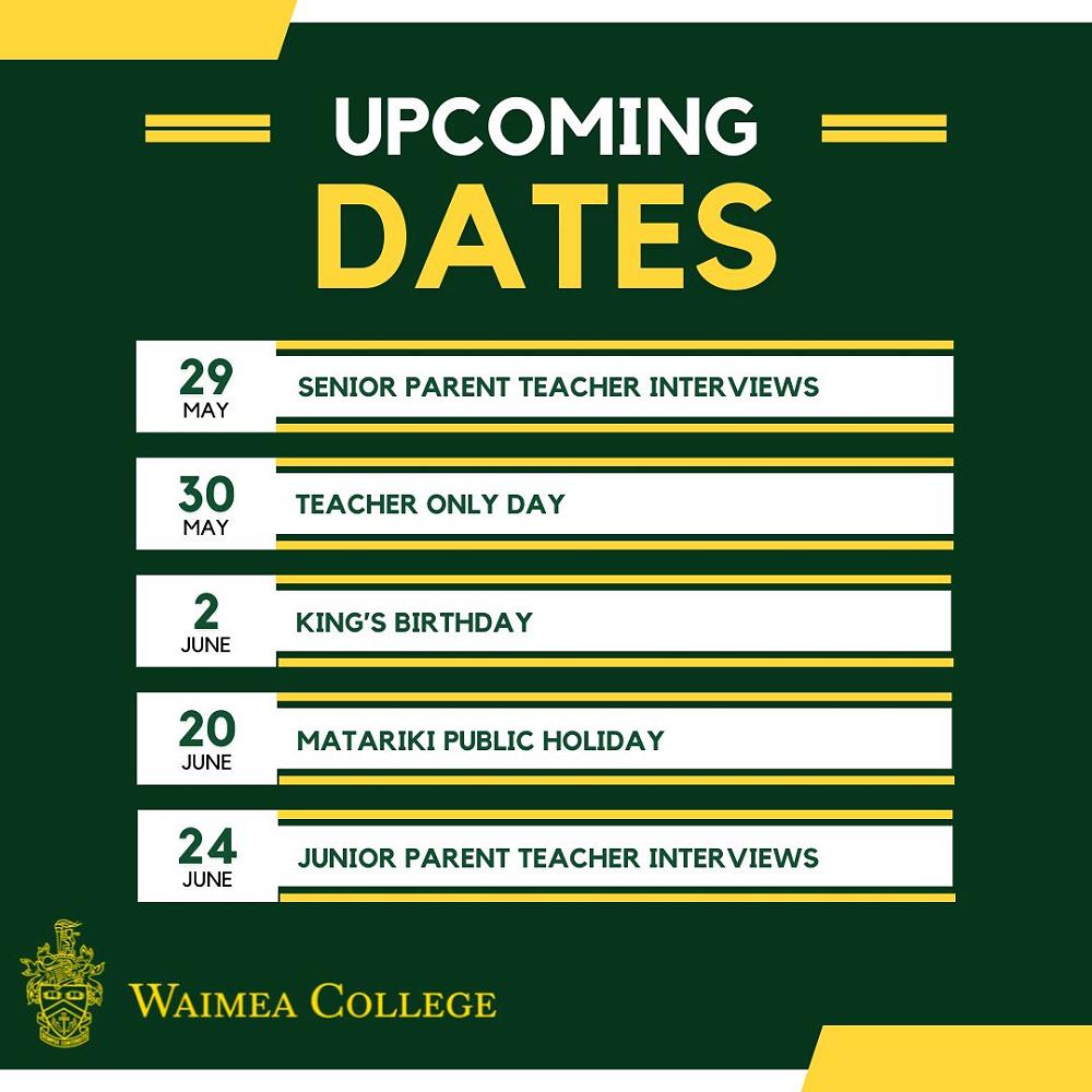 Important Upcoming Key Dates — Newsletter - May 2025