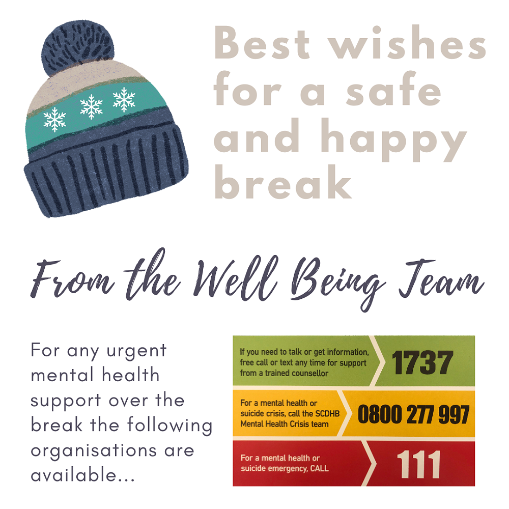 Wellbeing support over the break