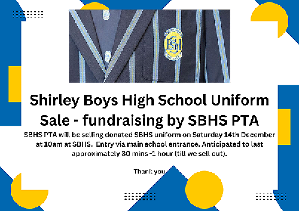 The SBHS PTA Second Hand Uniform Sale — December 2024 Newsletter