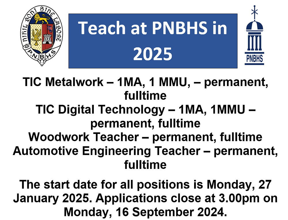 Teach at Palmy Boys' in 2025! — PNBHS Weekly Update: Term 3, Week 8