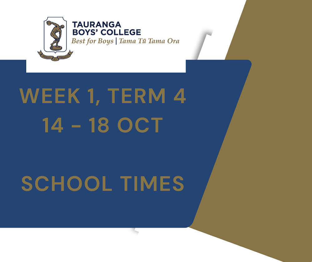 IMPORTANT - WEEK 1, TERM 4 SCHOOL TIMES