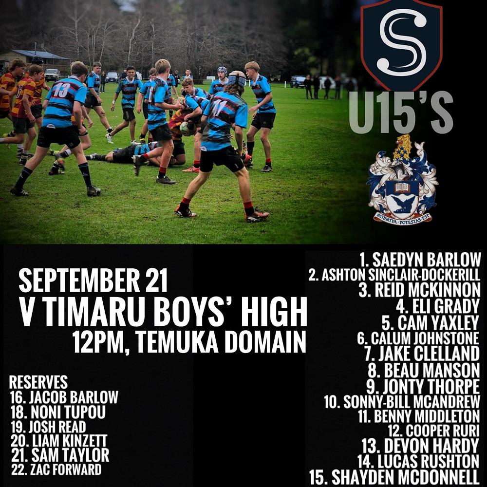 Selwyn Combined U15 Rugby — DHS Dispatch, 20 September 2024