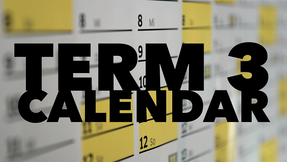 Term 3 Calendar 23 September