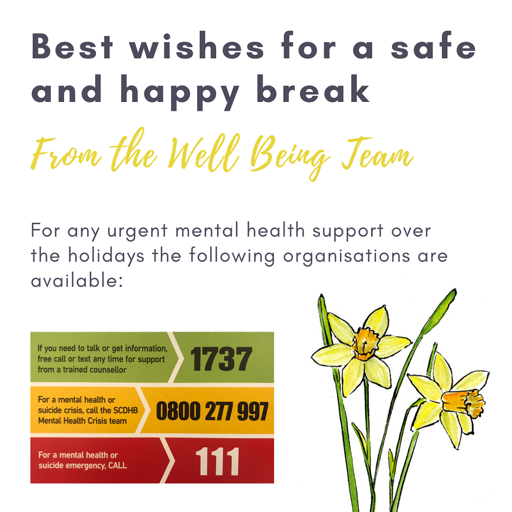 Well-being support over the break