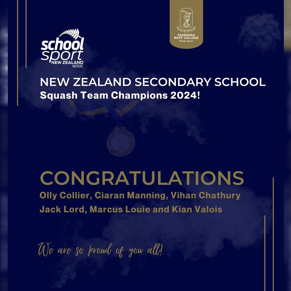 NZSS Squash Teams Champions