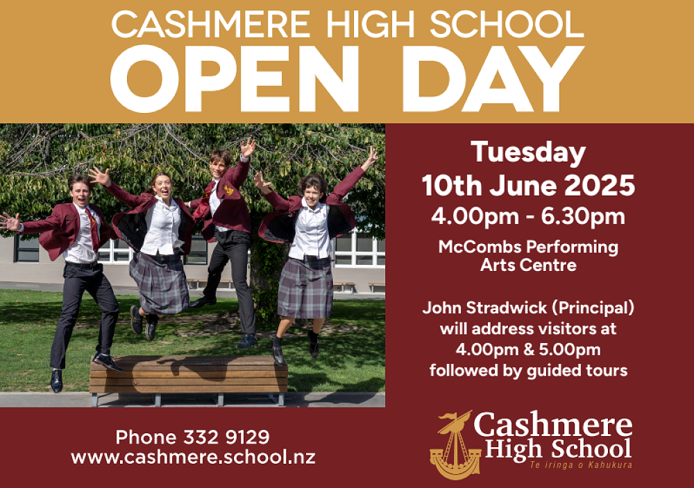 Cashmere High School Open Day