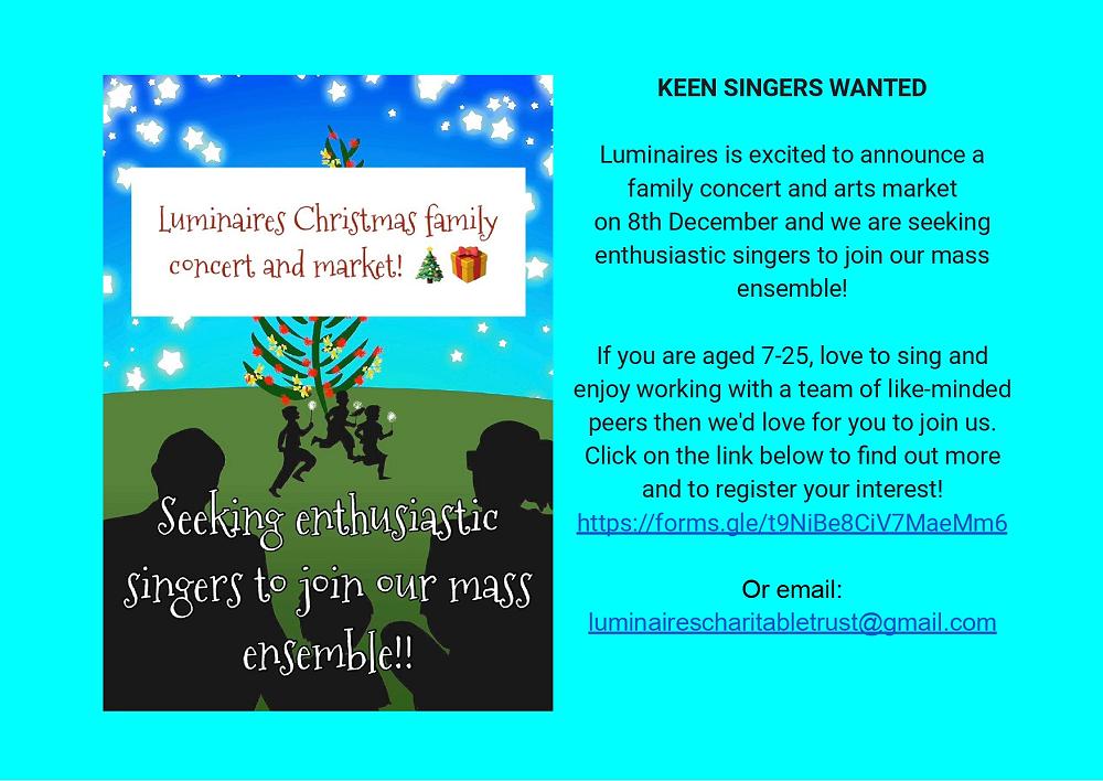Keen Singers Wanted