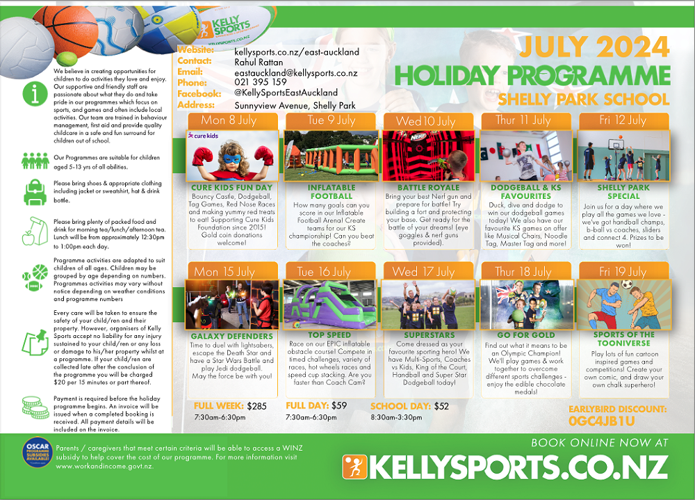 Kelly Sports July Holiday Programme
