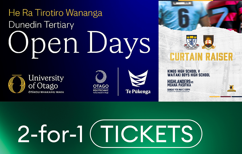 Highlanders have 2-for-1 tickets for attendees to Otago Open Day on 4 ...