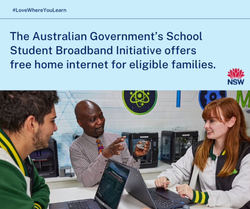 Free internet for eligible families.