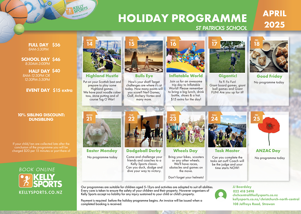 Kelly Sports Holiday Programme — Newsletter 3 - 10th April 2025