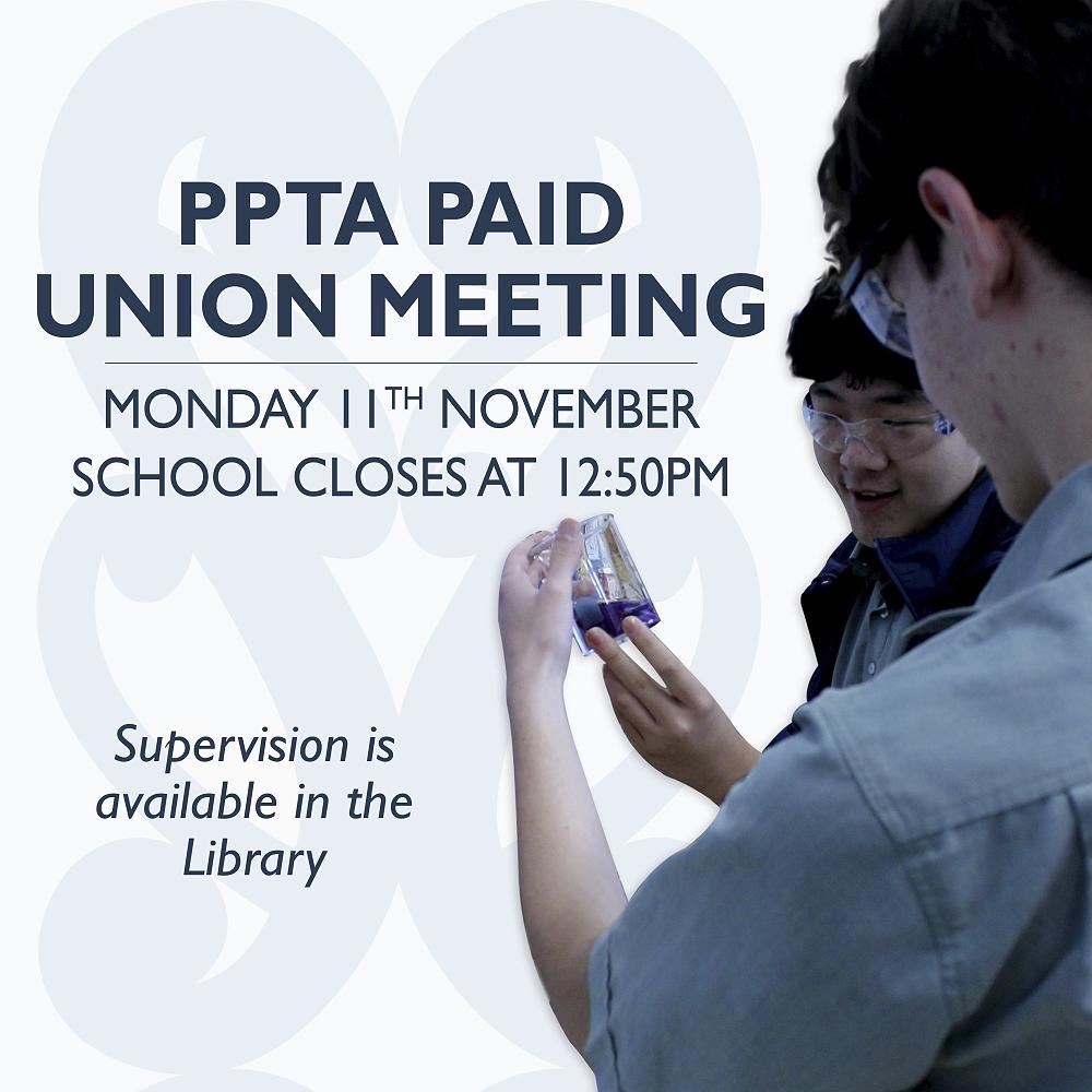 PPTA Paid Union Meeting - Monday 11th November
