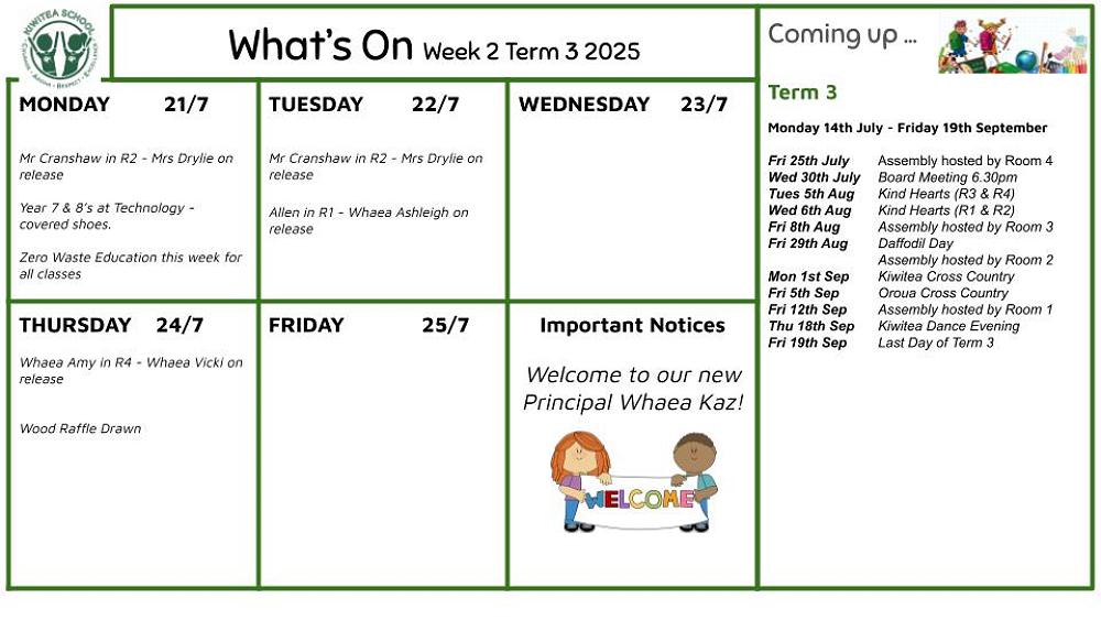 What’s On Week 2 Term 3 — Newsletter #9